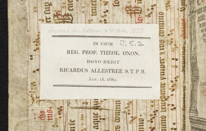 Oxford: Christ Church, Allestree Library, J.5.2 1 | Lost Manuscripts